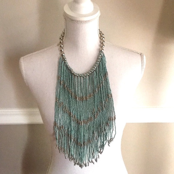 Jewelry | Beaded Bib Waterfall Statement Necklace | Poshmark